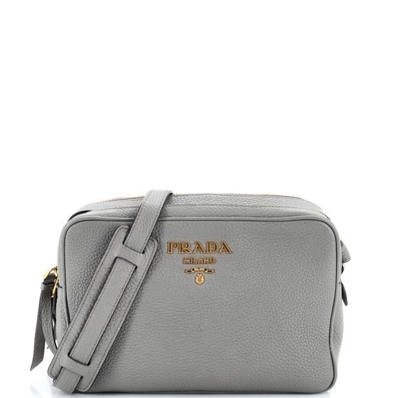 Prada | Bags | Prada Double Zip Camera Bag Vitello Daino Gray | Poshmark